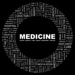 MEDICINE. Word collage on black background Stock Vector Image by ...