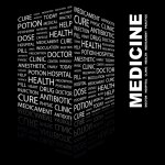 MEDICINE. Word collage on black background Stock Vector Image by ...