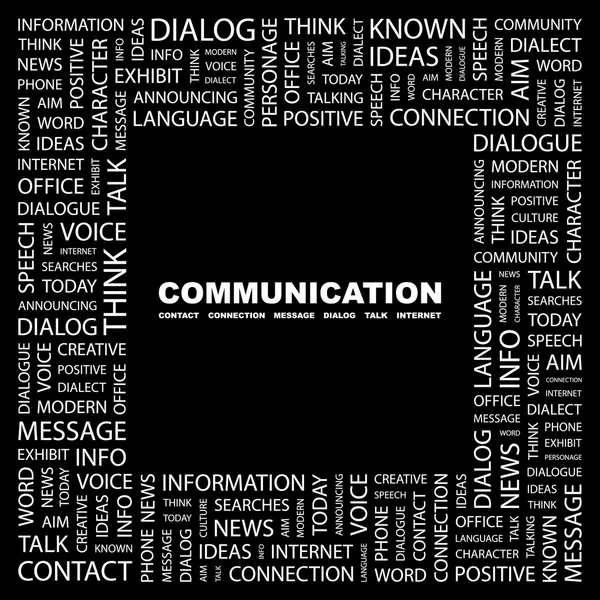 COMMUNICATION. Word collage on black background - Stock Image - Everypixel