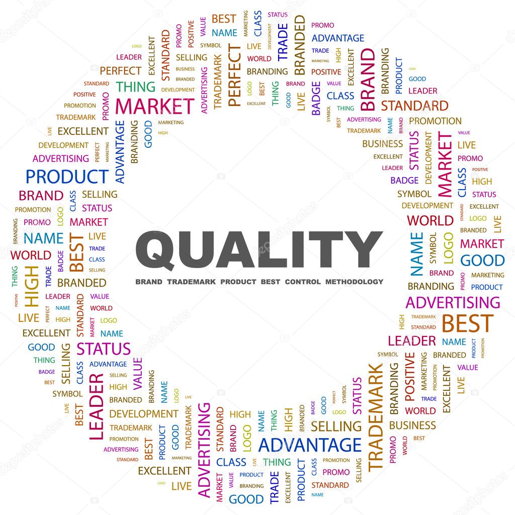 QUALITY. Word collage on white background Stock Vector Image by ...