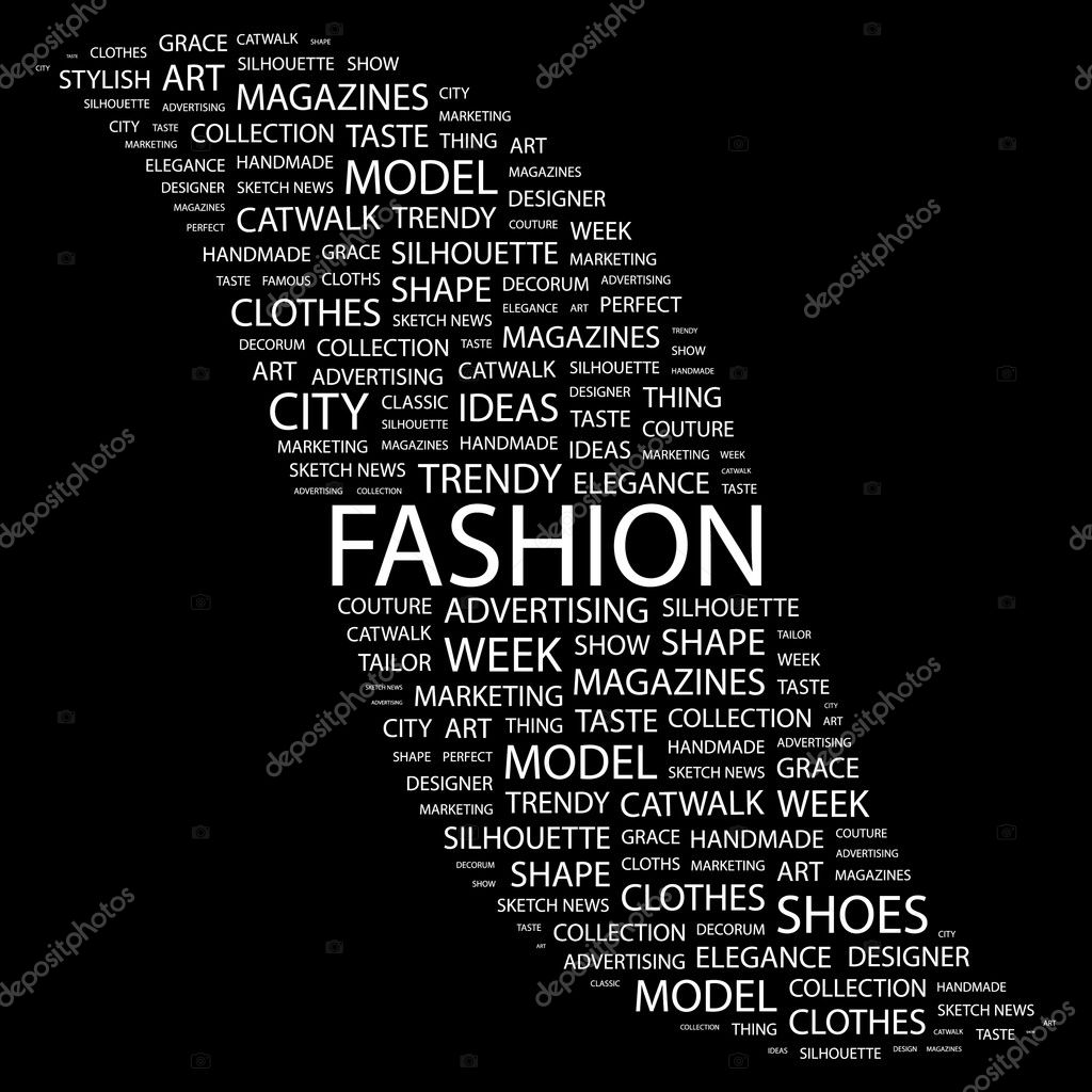 FASHION. Word collage on black background Stock Vector by ©studiom1 3508830