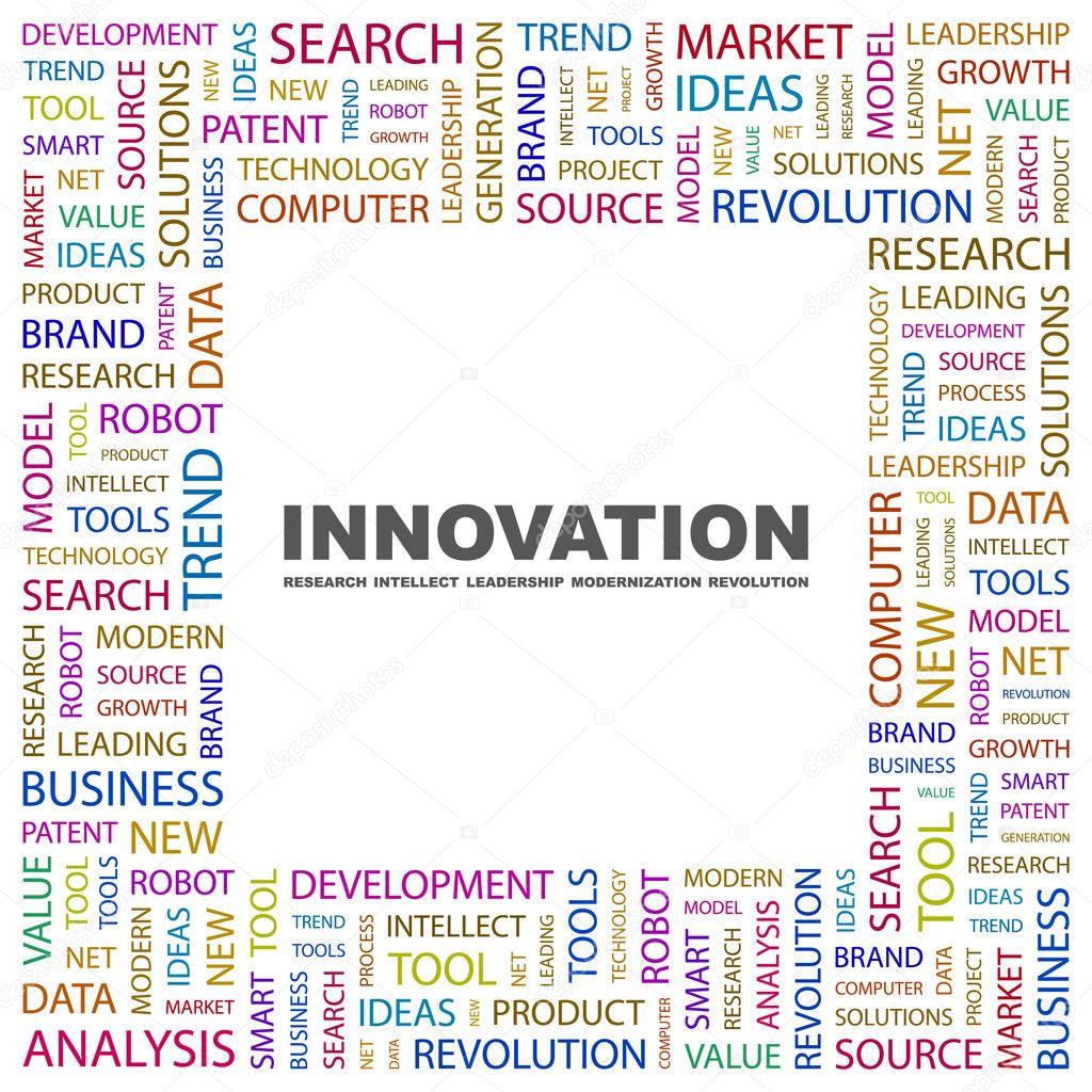 INNOVATION. Word collage on white background Stock Vector Image by ...
