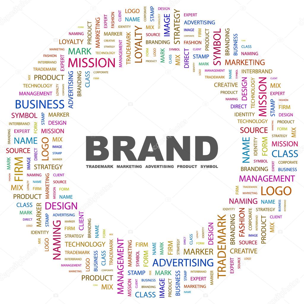 BRAND. Word collage on white background. — Stock Vector © studiom1 #3509965