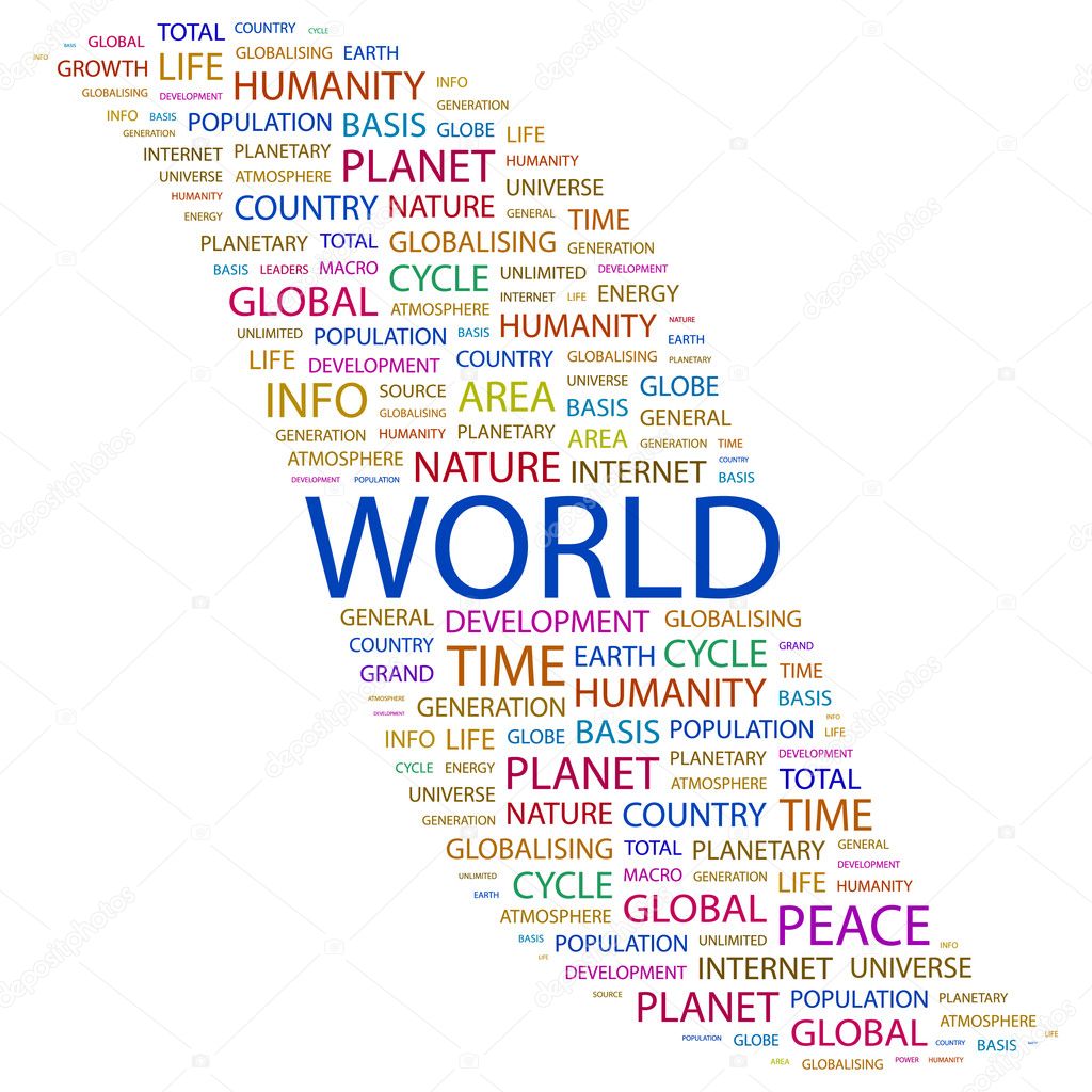 WORLD. Word collage on white background Stock Vector by ©studiom1 3510052