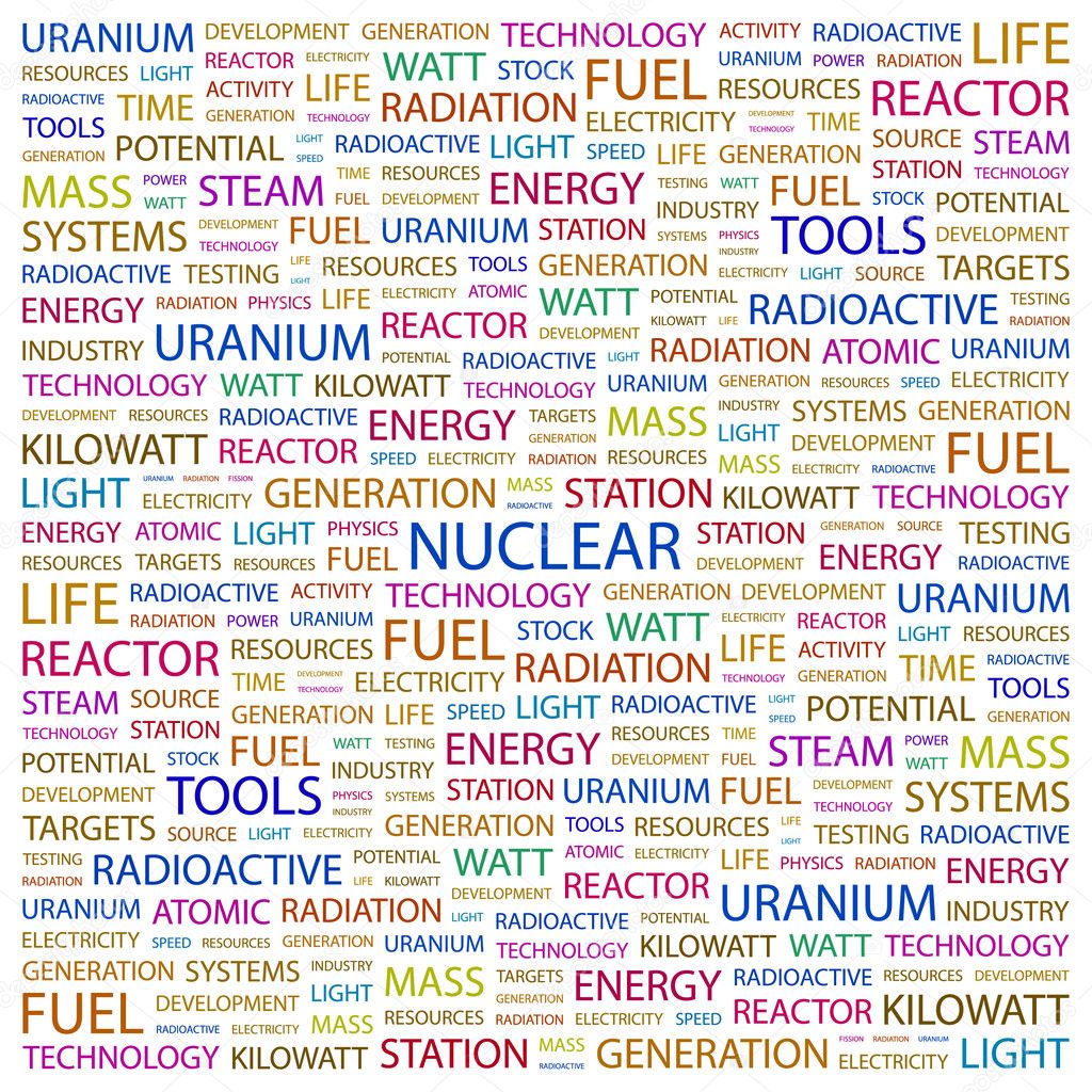 NUCLEAR. Word collage on white background Stock Vector Image by ...
