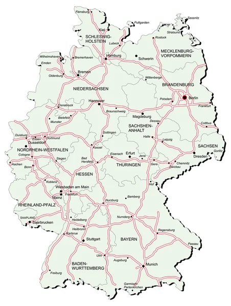 Niemcy mapa autostrady — Grafika wektorowa © bussja #3316502