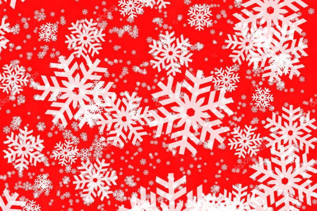 Red background with snowflakes — Stock Photo © Nattesha #3452329