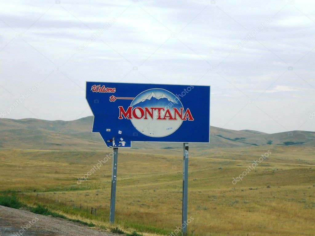 Montana welcome sign | Welcome to Montana Sign — Stock Photo ...