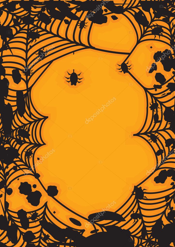 Scary orange background with spiders Stock Vector Image by ©Lillllia ...