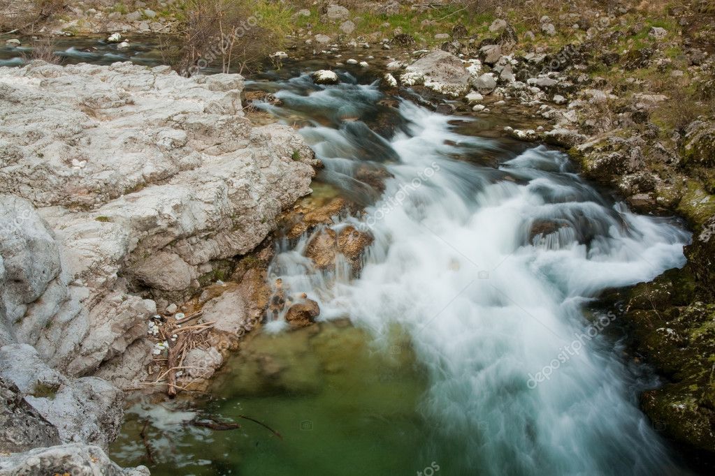 Waterfall with stones Stock Photo by ©trancedrumer 3868843