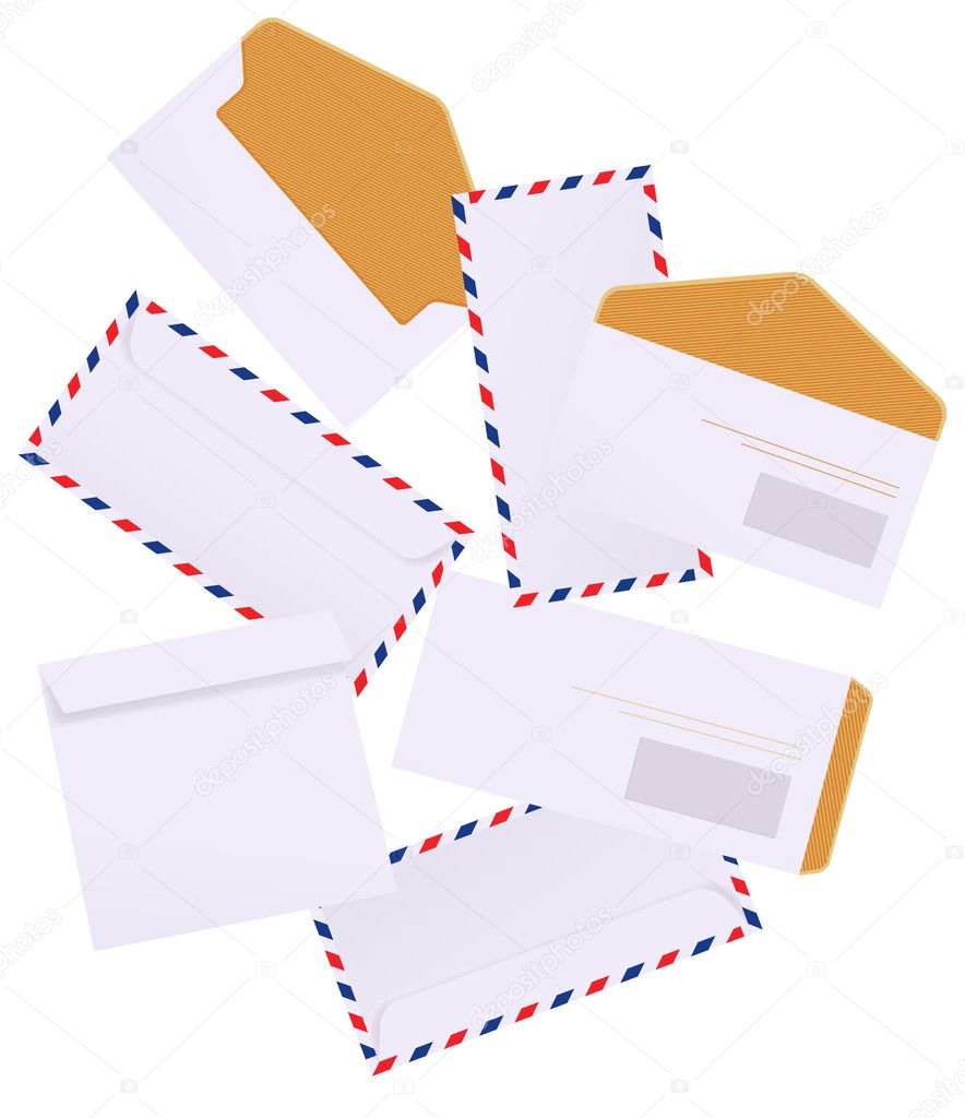 Envelopes on isolated background Stock Vector by ©alegria 3748829