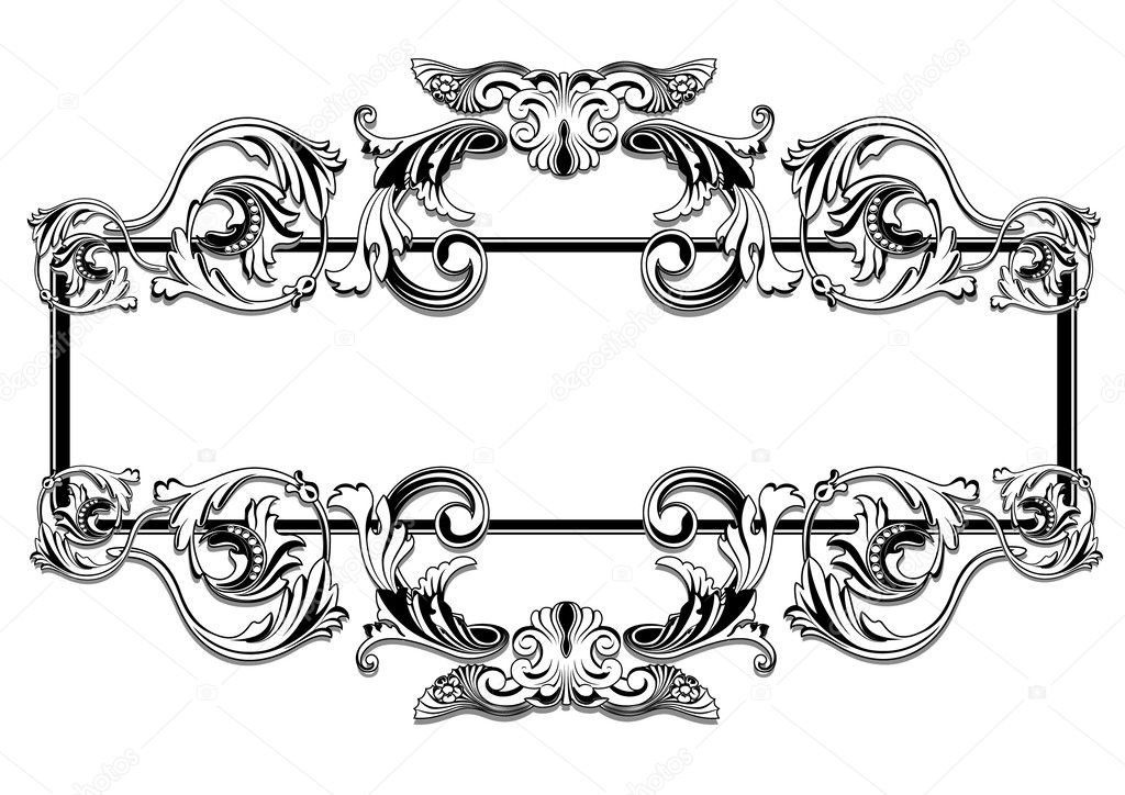 Black_and_white_Renaissance_frame Stock Vector Image by ©alegria #3749206