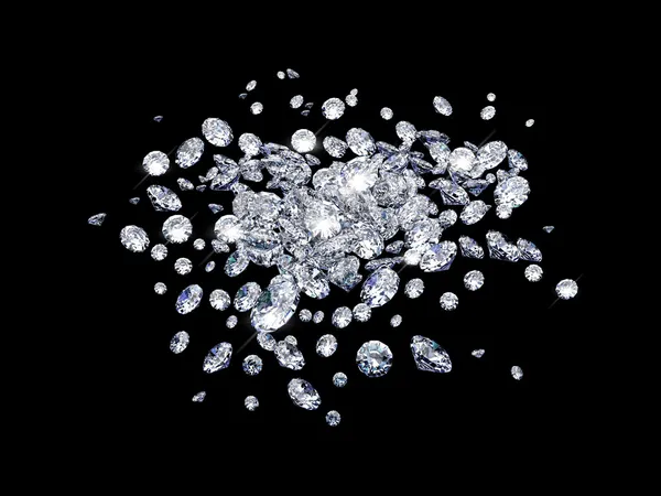 Diamonds on black — Stock Photo © whitehoune #24603097