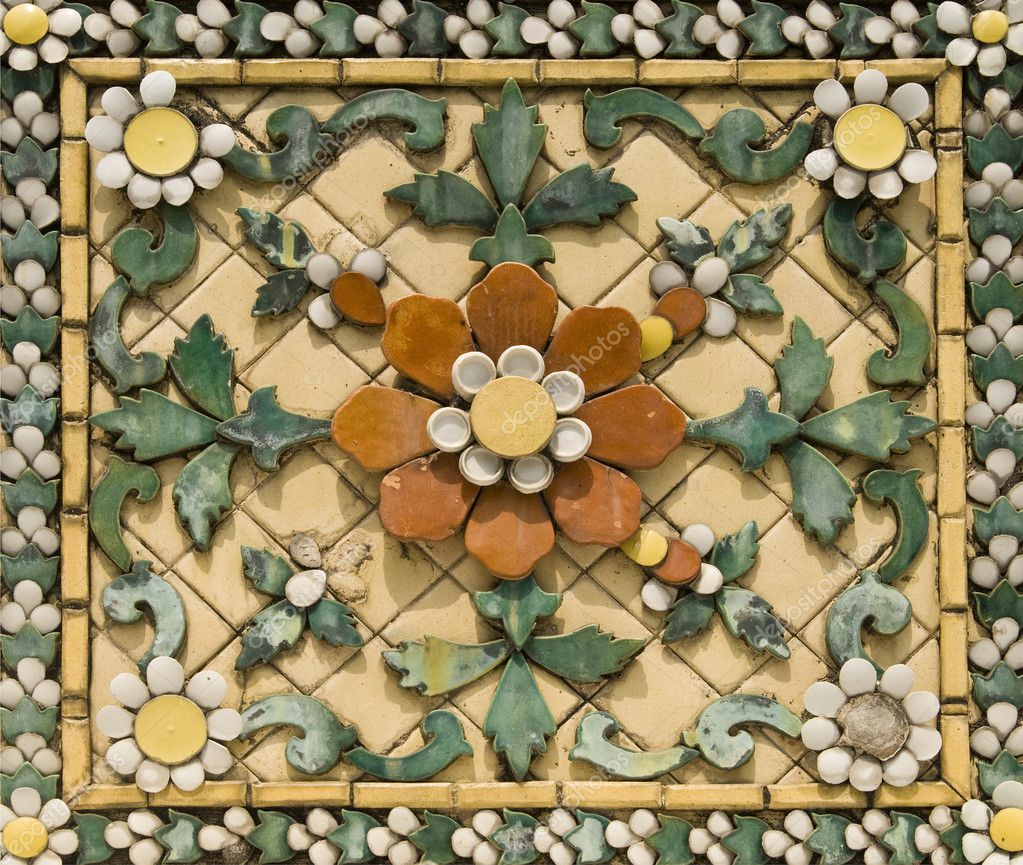Old floral, ceramic tile Stock Photo by ©johnnychaos 3398708