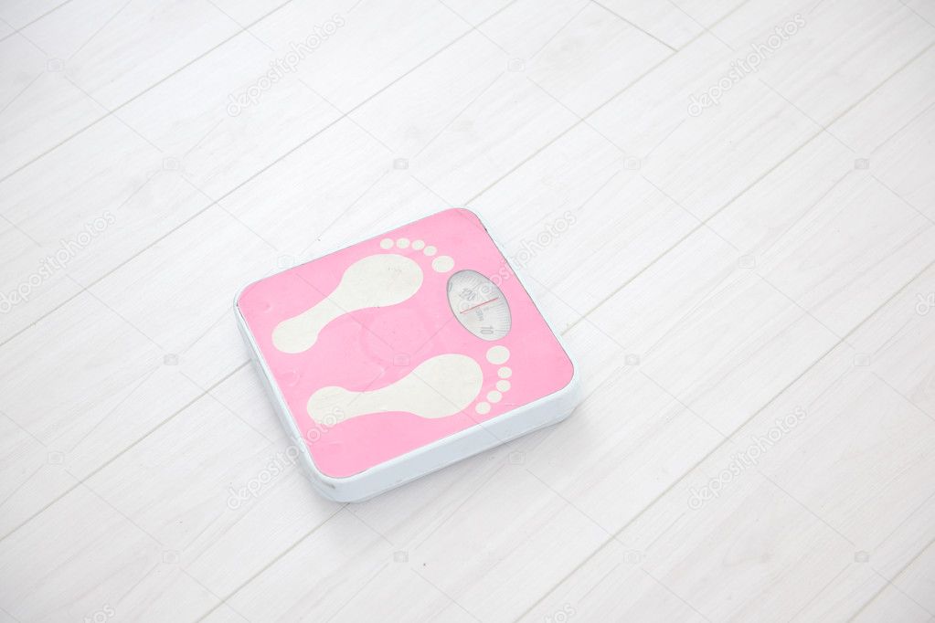 Pink Scale Weight Object Diet Healthy Life Concept — Stock Photo ...