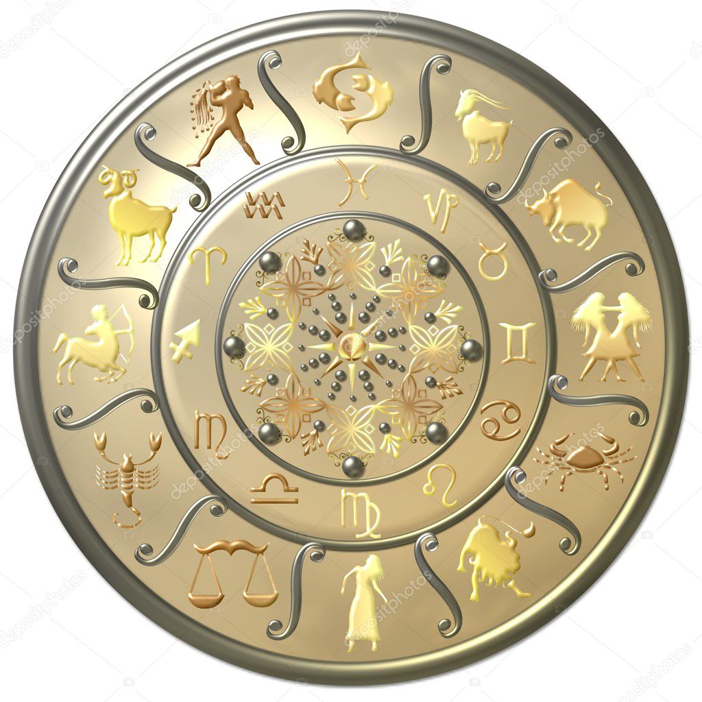 Pearl Zodiac Disc with Signs and Symbols — Stock Photo © pdesign #2945718
