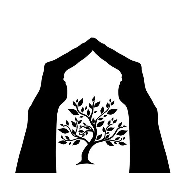 Human hands care tree Vector Art Stock Images | Depositphotos