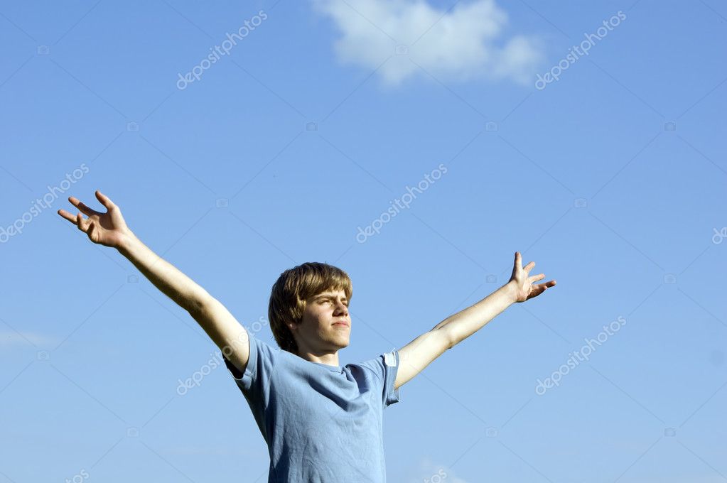 Active boy showing happiness — Stock Photo © Photocreo #3500596