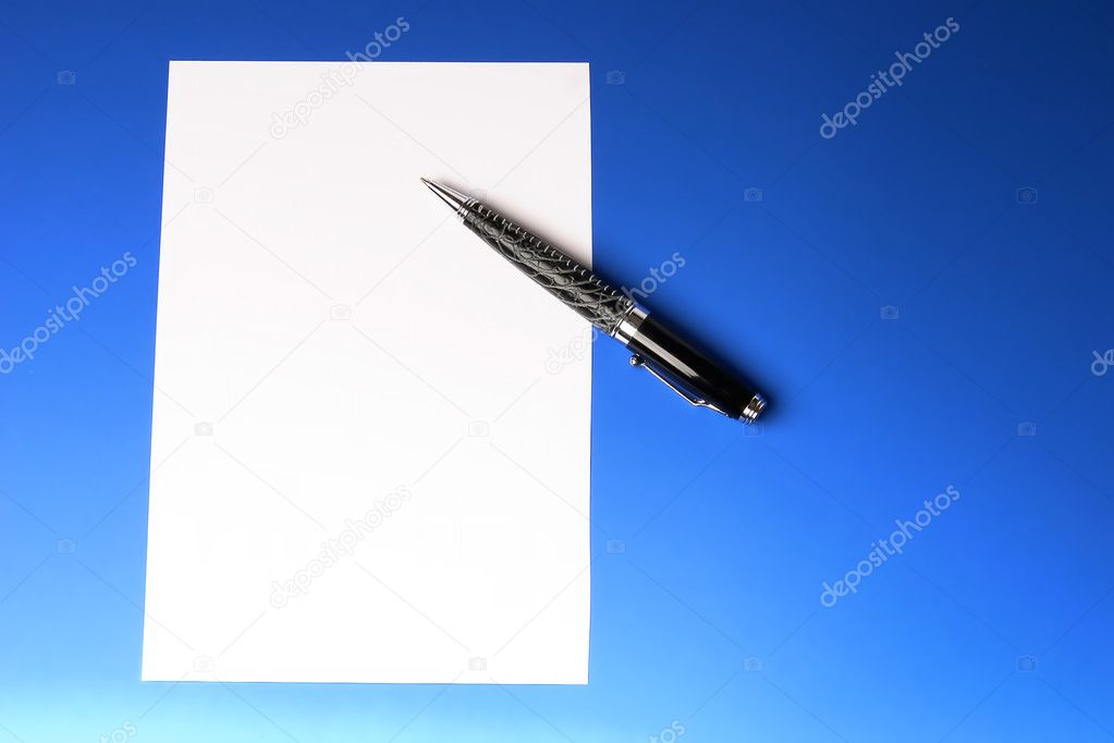 Pen and sheet of white paper Stock Photo by ©Serp77 3842899