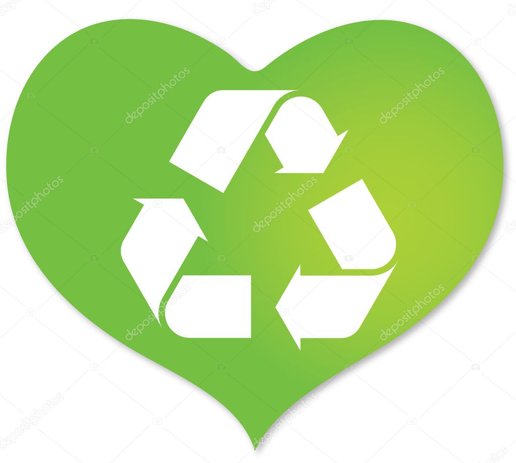 Recycle Earth Logo With Heart