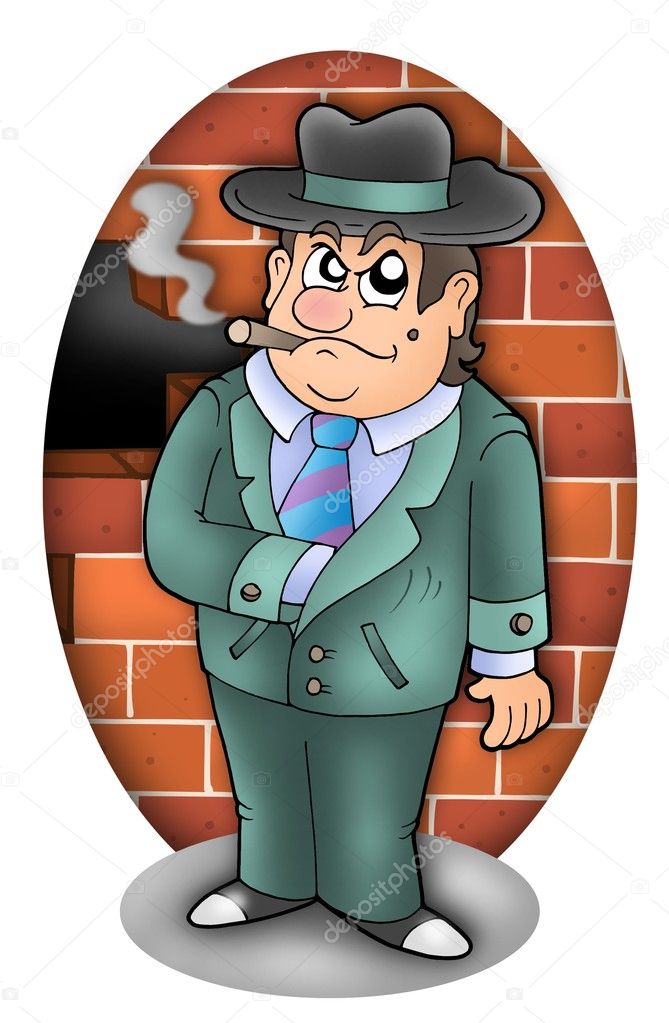 Cartoon gangster with wall Stock Photo by ©clairev 2939994