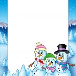Snowman Face Frame — Stock Photo © lenmdp #8137556