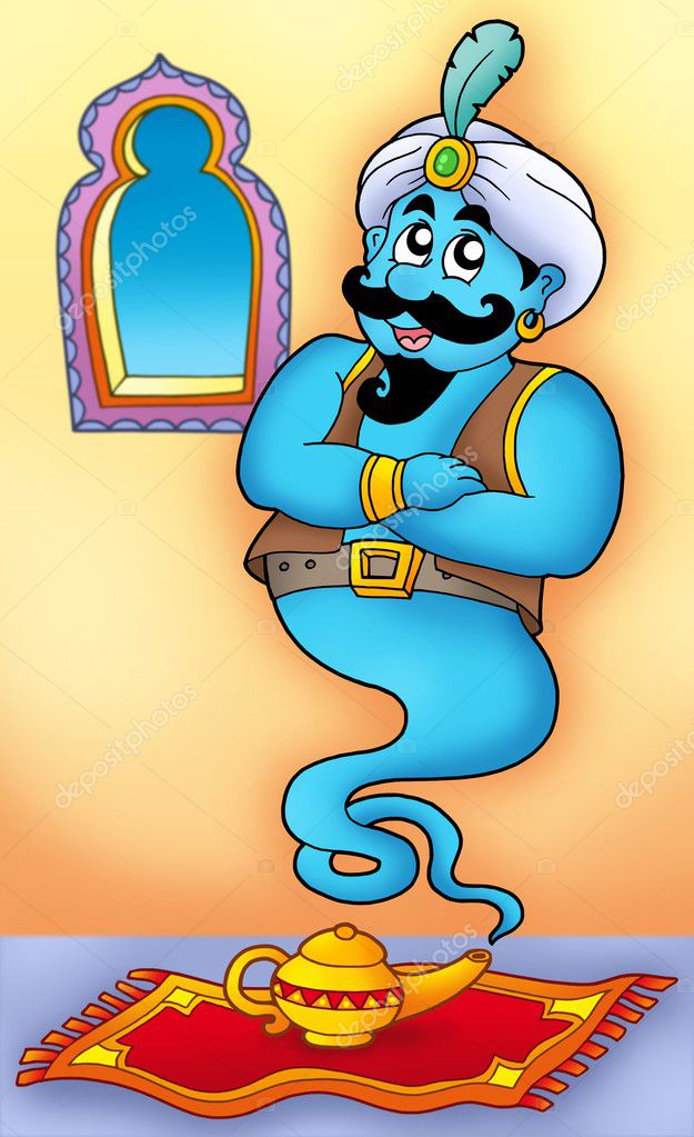 Genie from lamp on carpet — Stock Photo © clairev #2940798