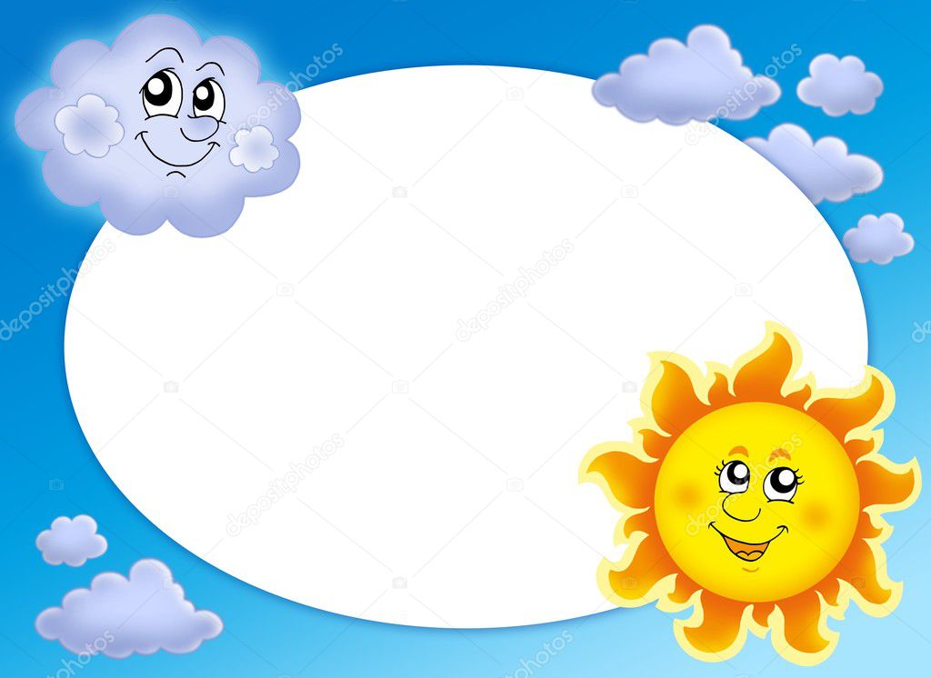 Round frame with Sun and cloud Stock Illustration by ©clairev #2942330