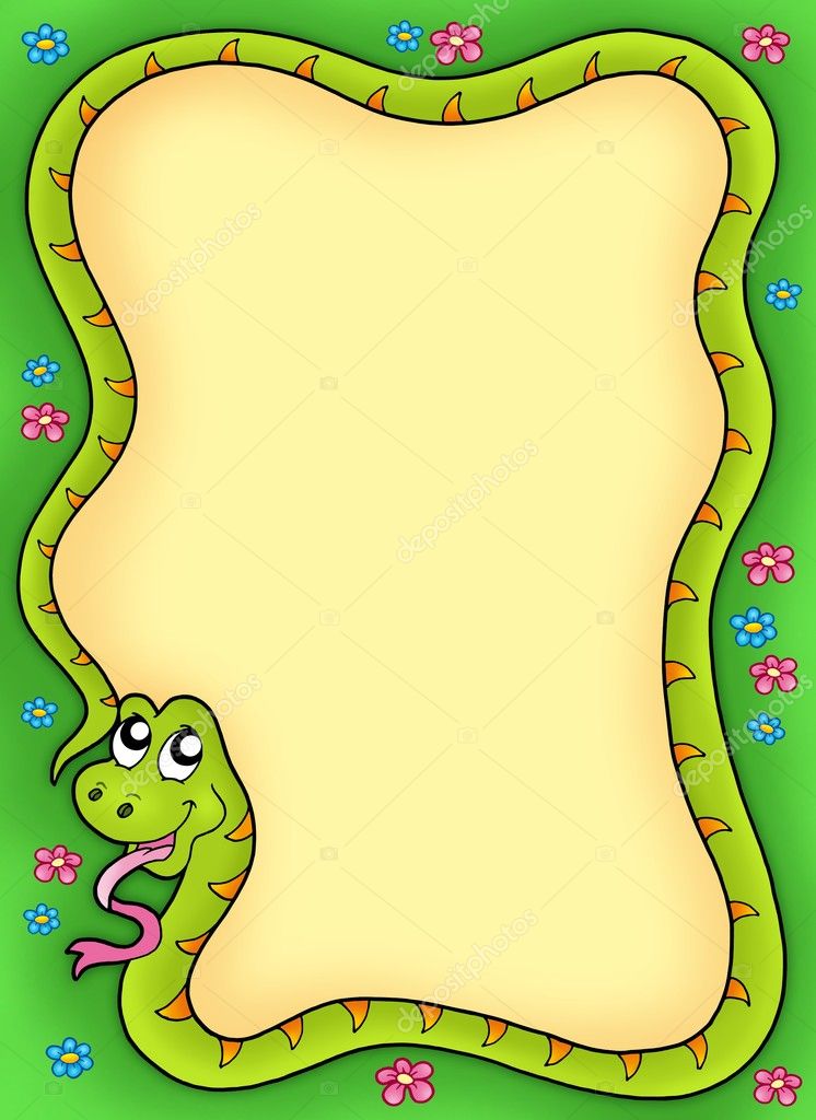 Snake frame with flowers 2 — Stock Photo © clairev #2942573