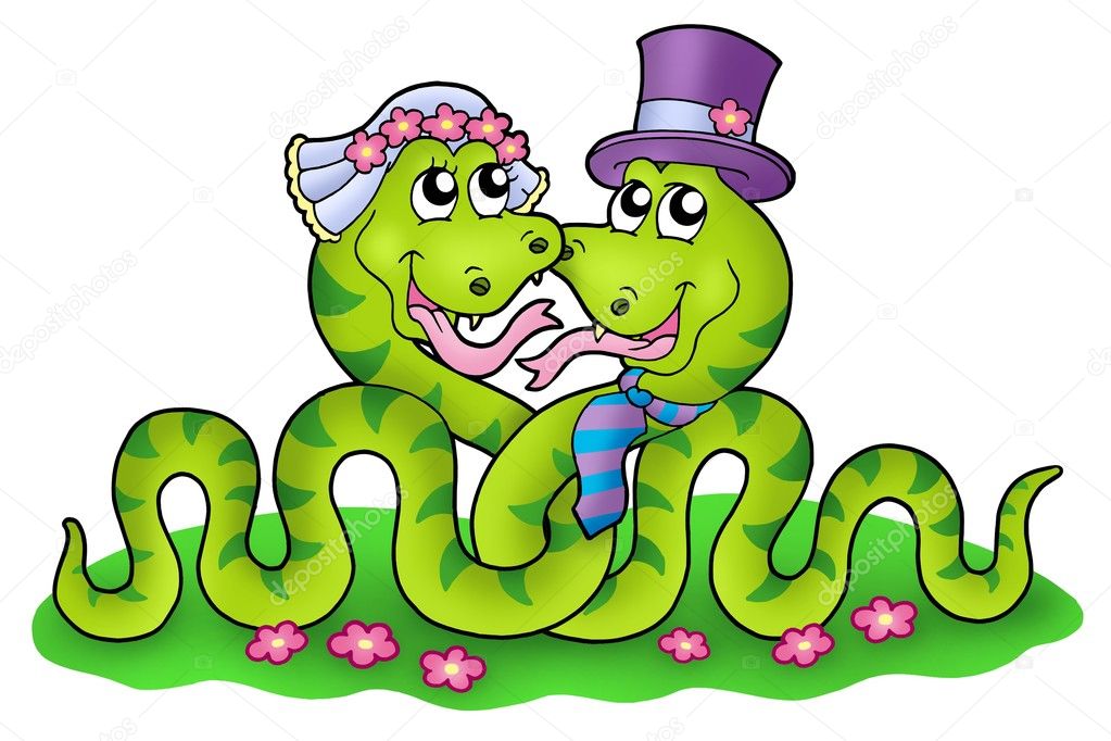 Wedding image with cute snakes — Stock Photo © clairev #2942800