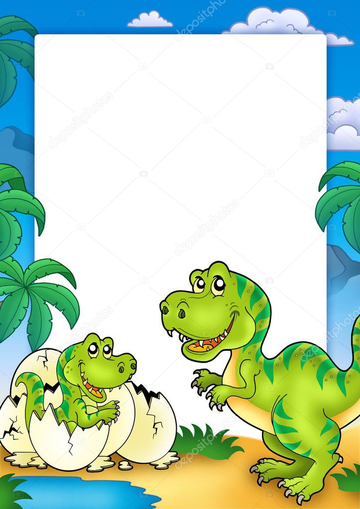 Frame with tyrannosaurus rex Stock Illustration by ©clairev #3576684