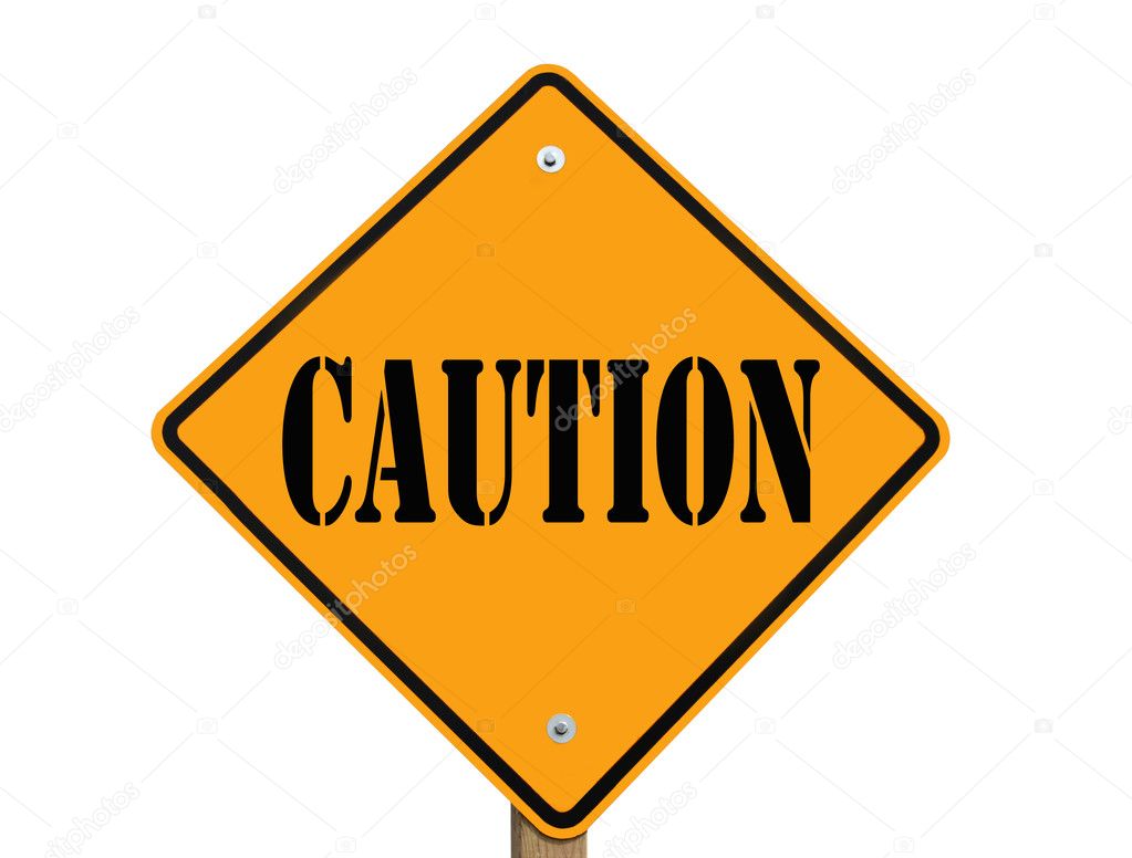 Caution road sign isolated — Stock Photo © rookman48 #3396321