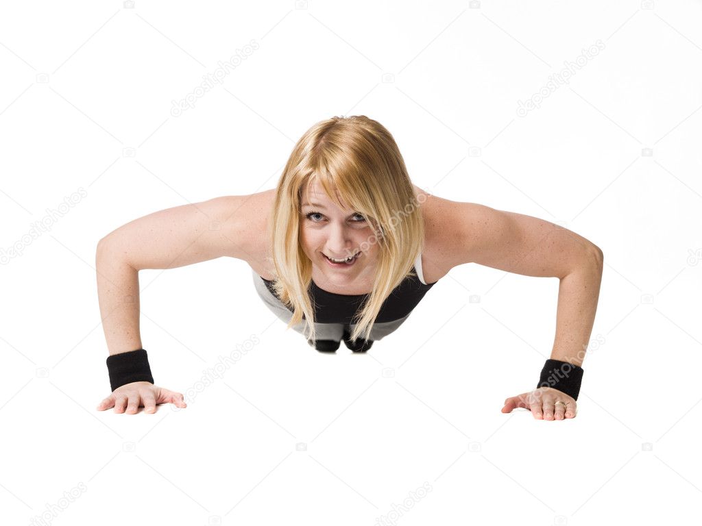 Woman doing push ups — Stock Photo © gemenacom #2924357