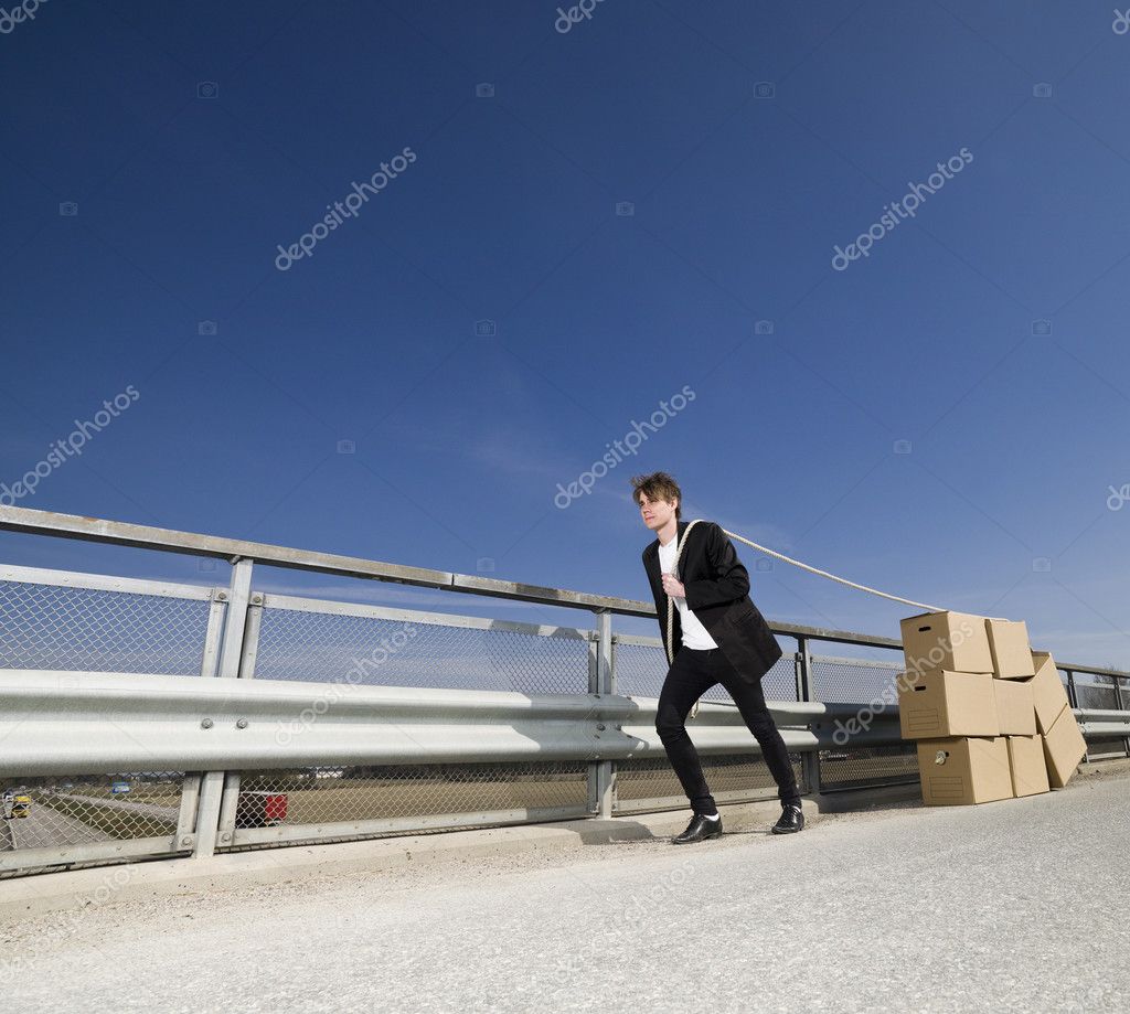 Man with Moving Boxes Stock Photo by ©gemenacom 2970118