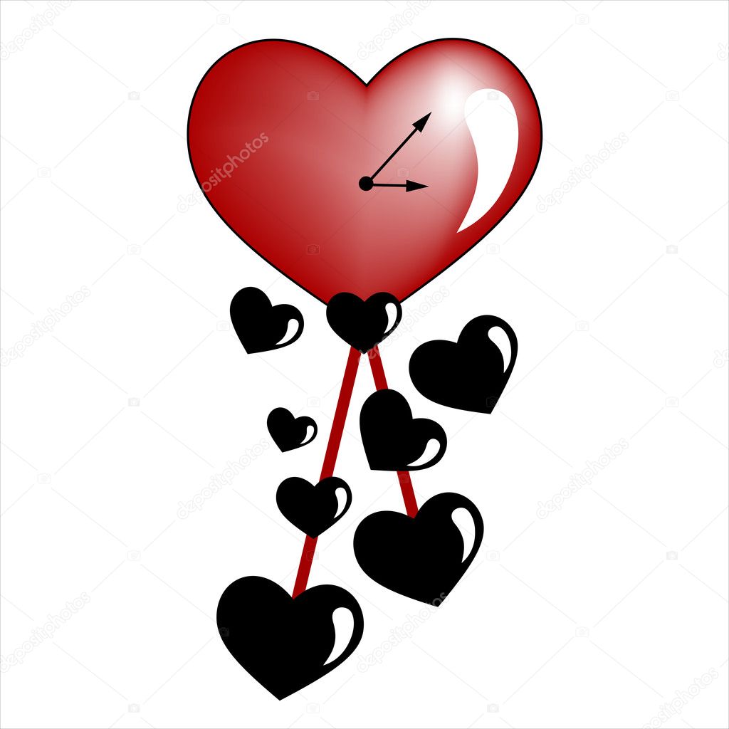 Heart clock, vector Stock Vector Image by ©ngaga35 #3923612