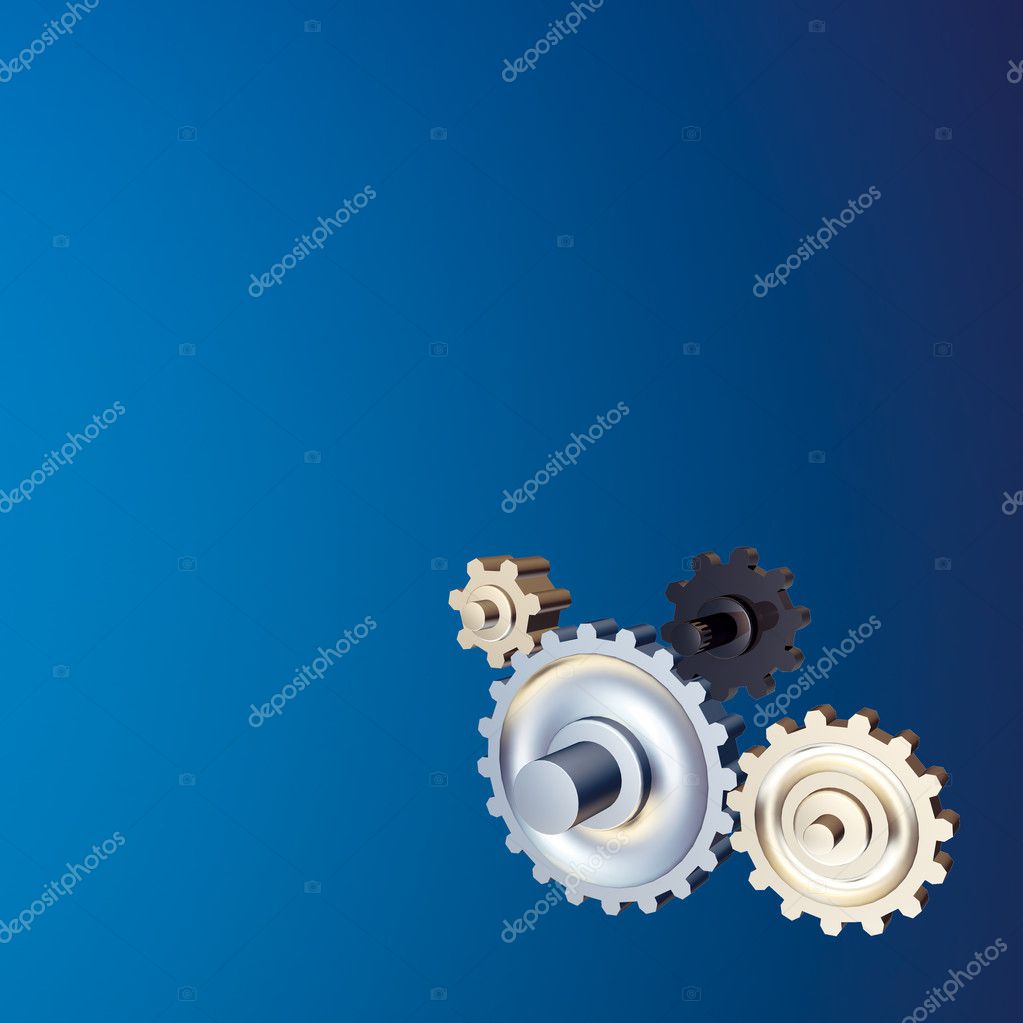 Blue background with industrial gear Stock Photo by ©mrprofan 2789319