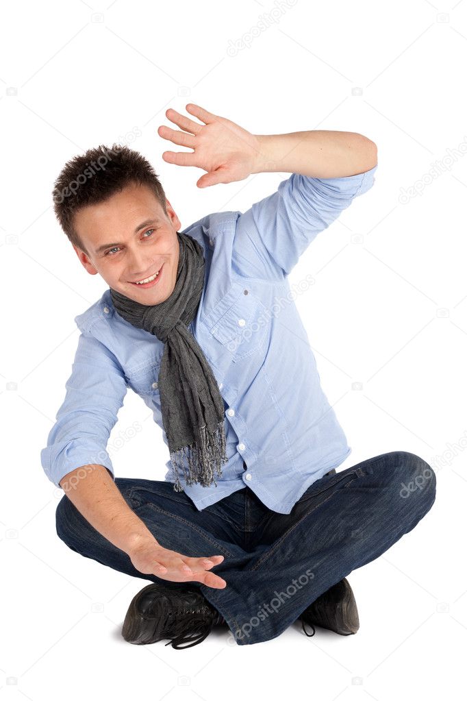Cheerful Casual Man Sitting Stock Photo by ©rognar 2858597