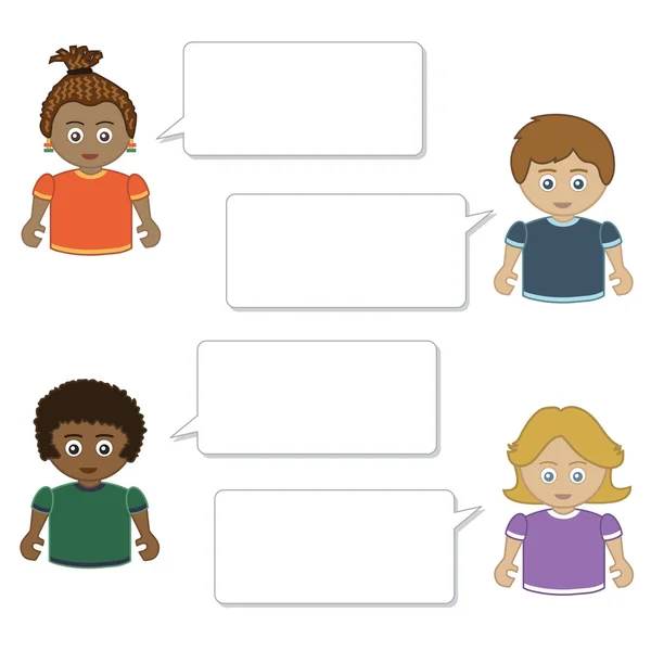 Children holding name tags — Stock Vector © mattasbestos #3150337