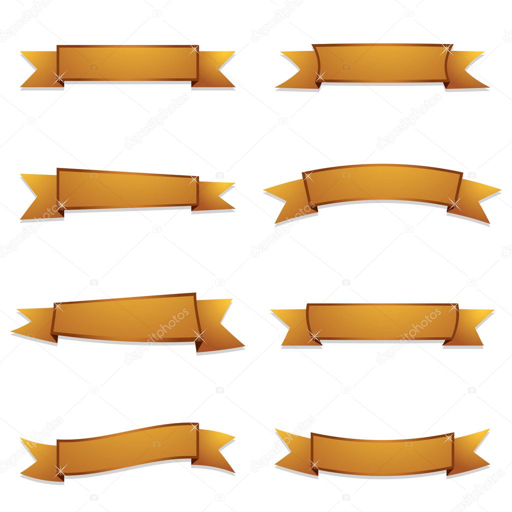 Gold ribbon banners — Stock Vector © mattasbestos #3298266