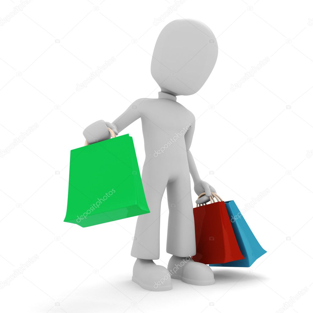 3d man - shopping Stock Photo by ©digitalgenetics 2892982
