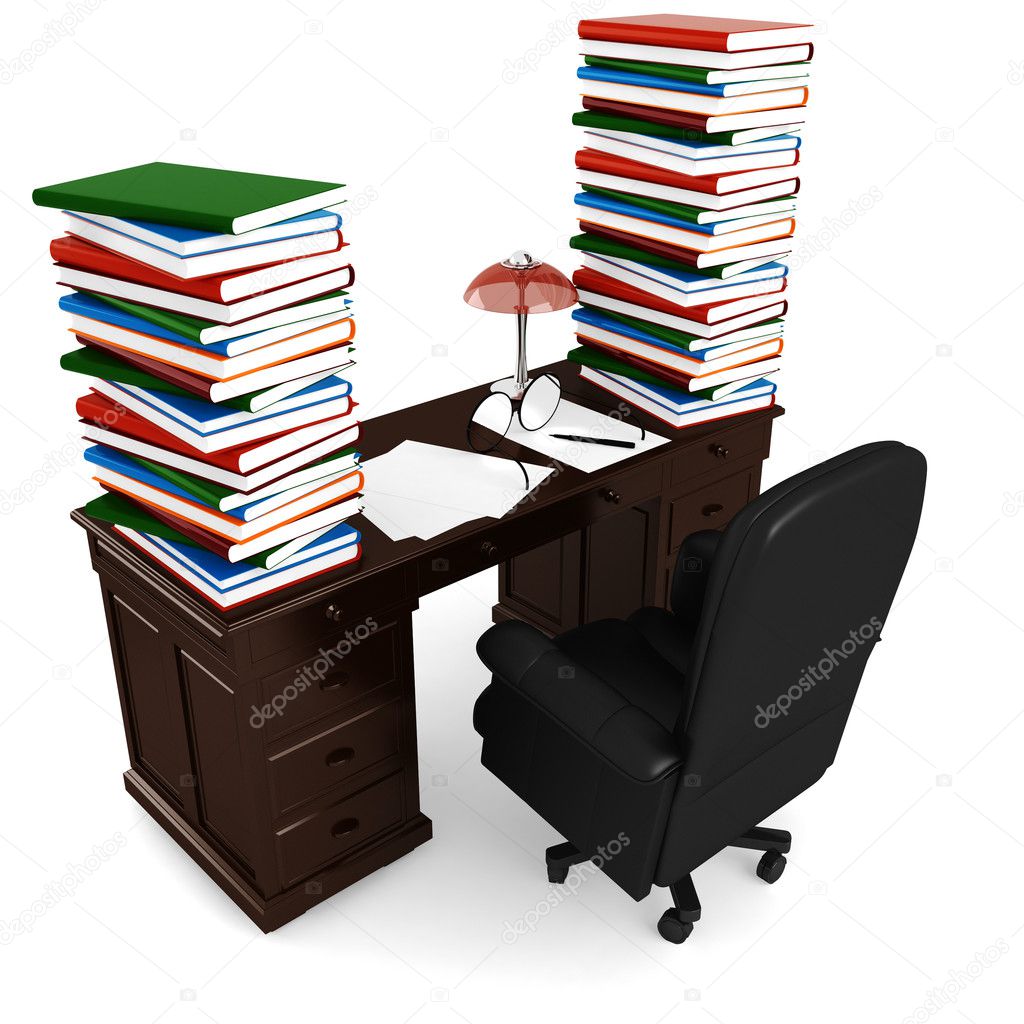 3d desk render, on white background Stock Photo by ©digitalgenetics 3056732