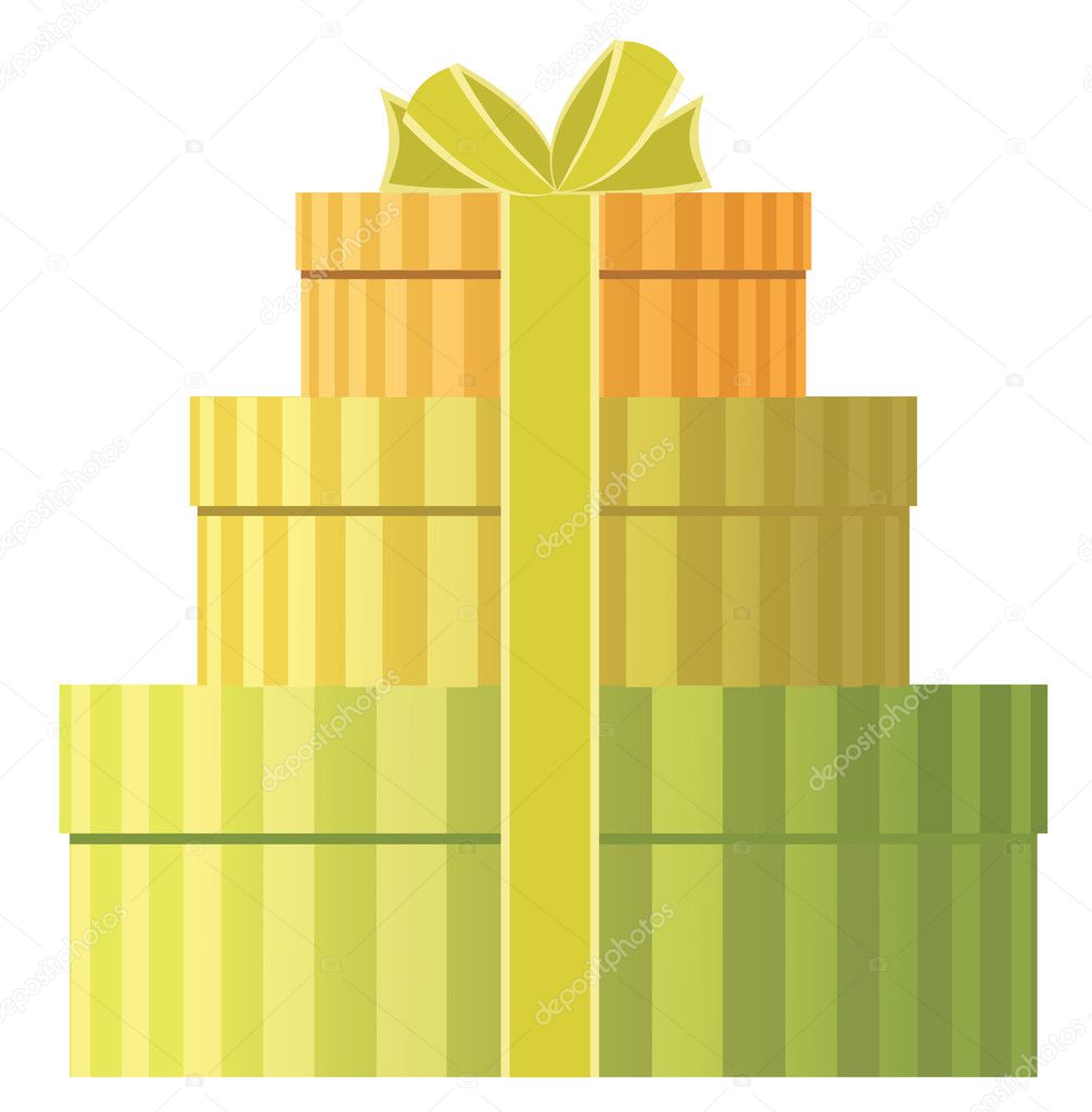 Three round gift boxes Stock Vector Image by ©Juliakharlamova #3194865