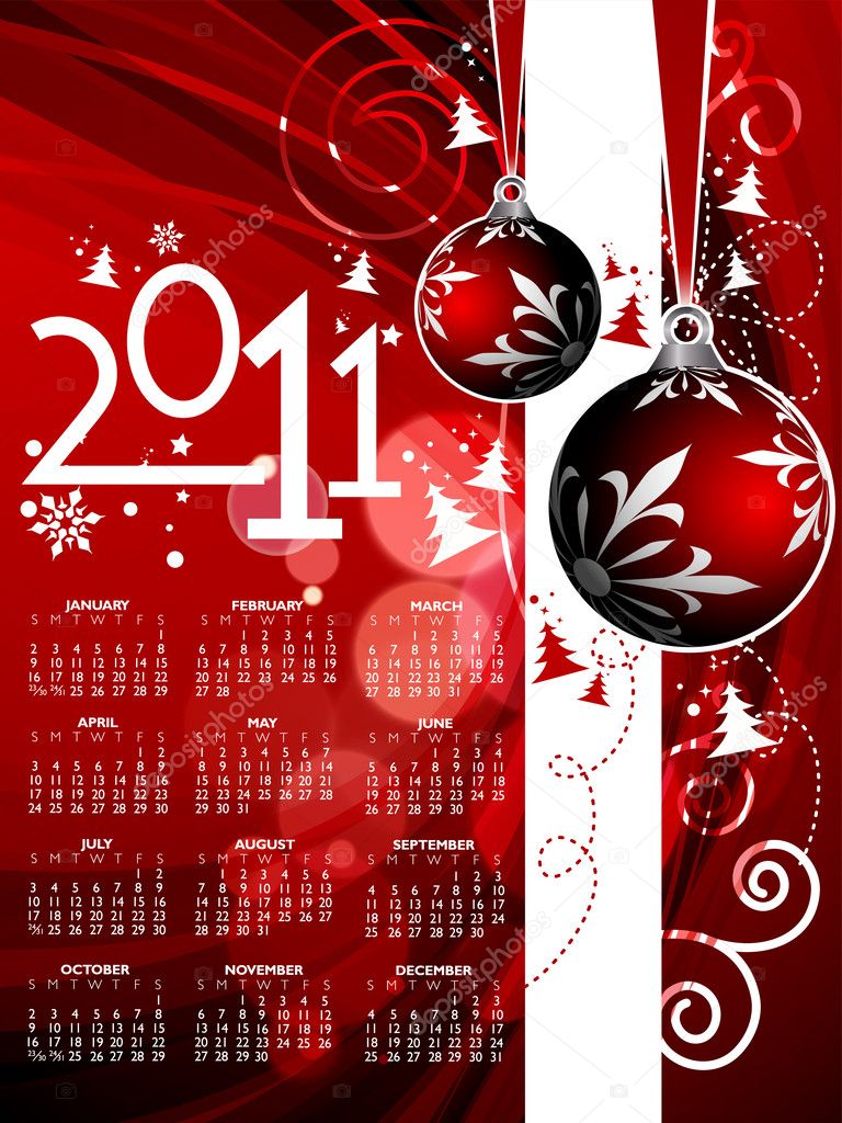 Beautiful vector illustration of chritsmas and new year of 2011 Stock ...