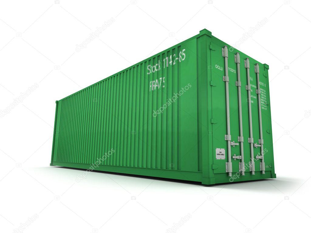 Green cargo container Stock Photo by ©franckito 3515359