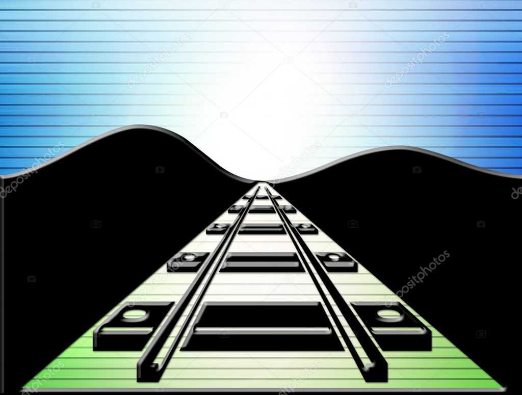 Black Silhouette One Way Blue Green Background — Stock Photo ...