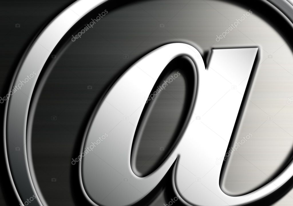 Email Chrome Symbol Grey Background Three Dimensional Illustration ...