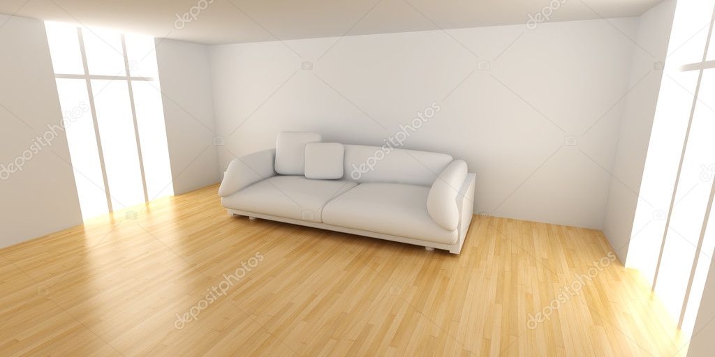 White Sofa in an empty room — Stock Photo © Spectral #3145972