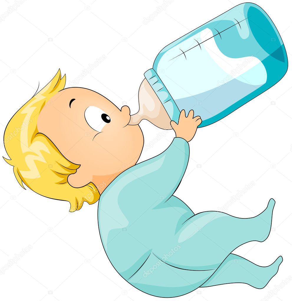 Drinking Milk — Stock Vector © lenmdp #2755150