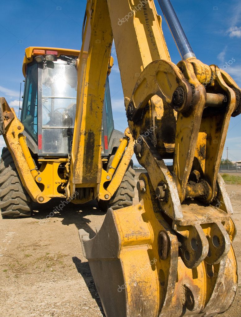 Heavy Duty construction equipment parked at work site — Stock Photo ...