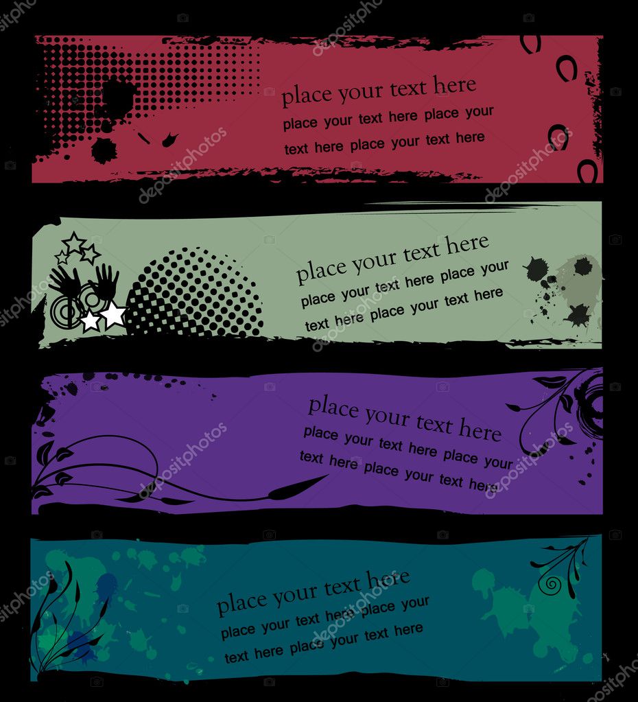 A set of grunge banners Stock Vector by ©chagall 3519296
